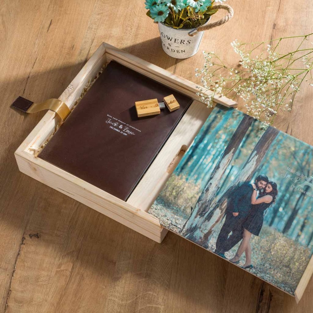 Buy Classic Natural Wood Box Photo Album Online. Buy Wedding Albums